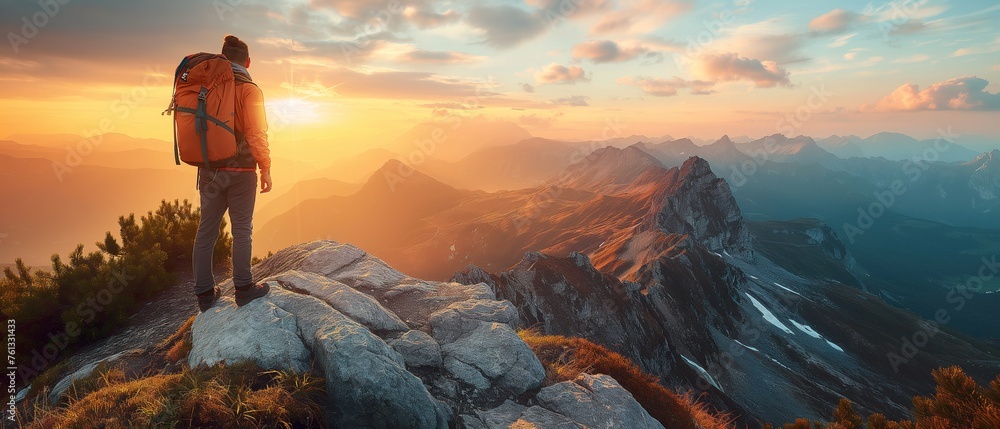 Solo traveler amidst the mountains, where the thrill of hiking meets ...
