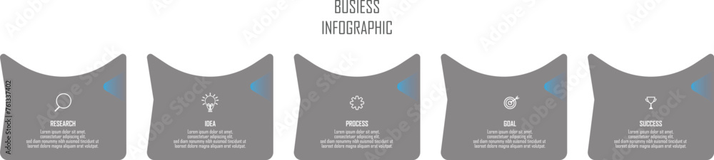 5 idea Infographic business diagram chart with 5 step data ...