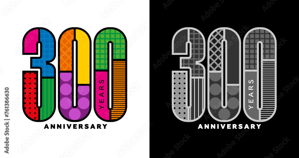 Vetor de 300th anniversary, 300th anniversary logo set, bicentennial ...