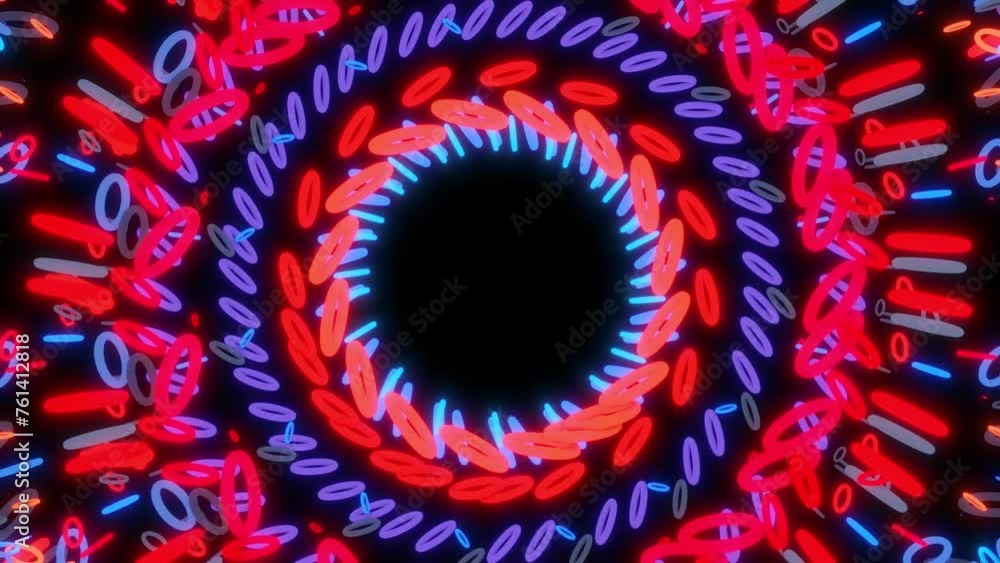 Digital Futuristic Circle Animation Background, Digital 3d Circle Vj ...