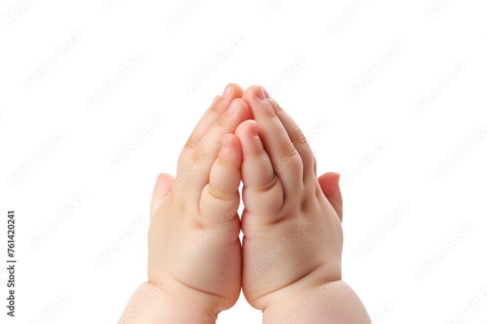 Cute baby toddler Praying hands. Transparent background PNG. Clasped ...