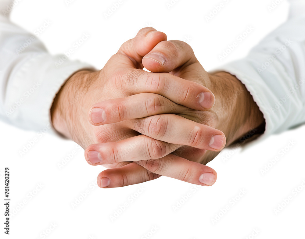 Businessman Clasped Praying hands. Transparent background PNG. Clasped ...
