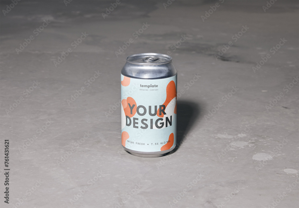 Mockup of customizable 12 oz beer can Stock Template | Adobe Stock