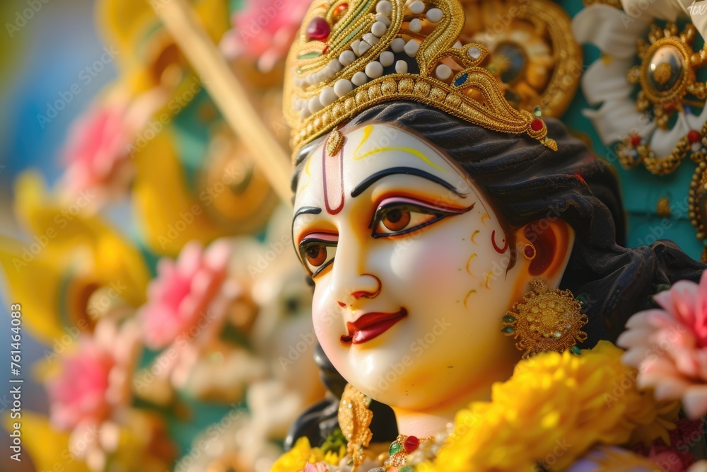 Deity Doll with Realistic Facial Features - Goddess Parvati Statue ...