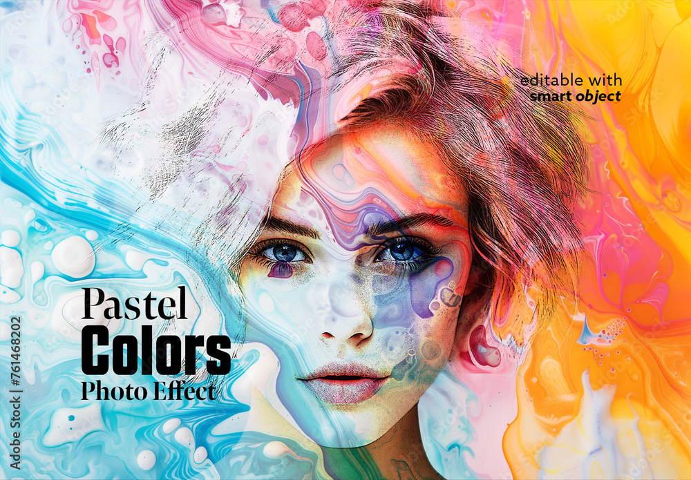 Mixed Pastel Colors Photo Effect. Some Elements are Ai Generated Stock ...