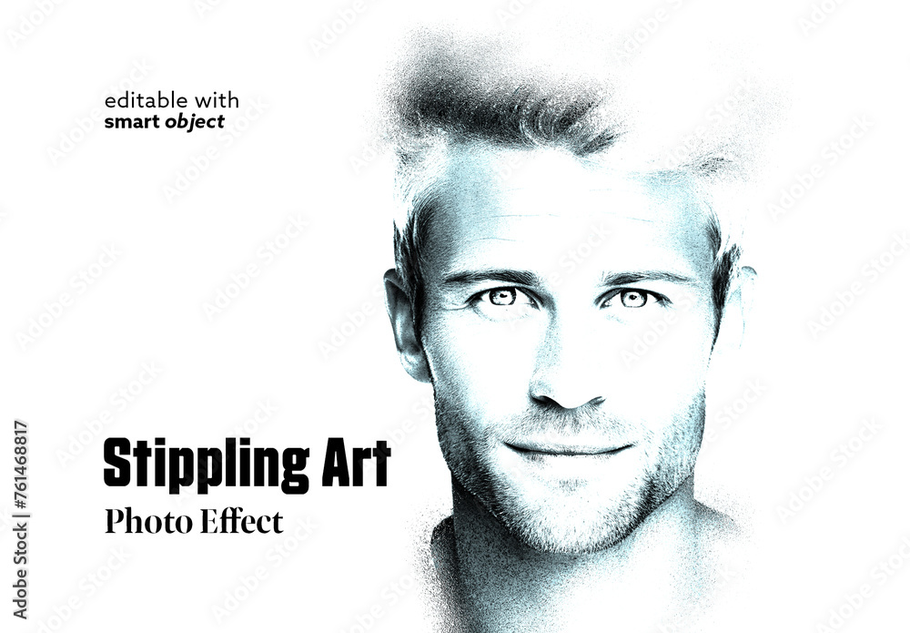 Stippling Art Photo Effect Stock Template | Adobe Stock