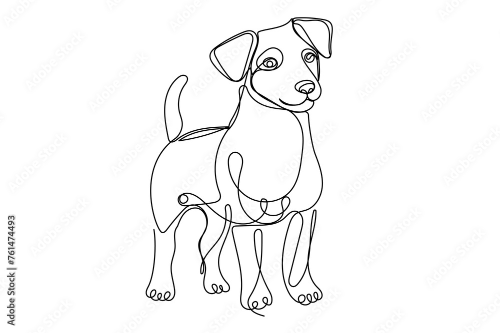 Line Art Jack Russell Terrier Portrait. Lineart On White background ...