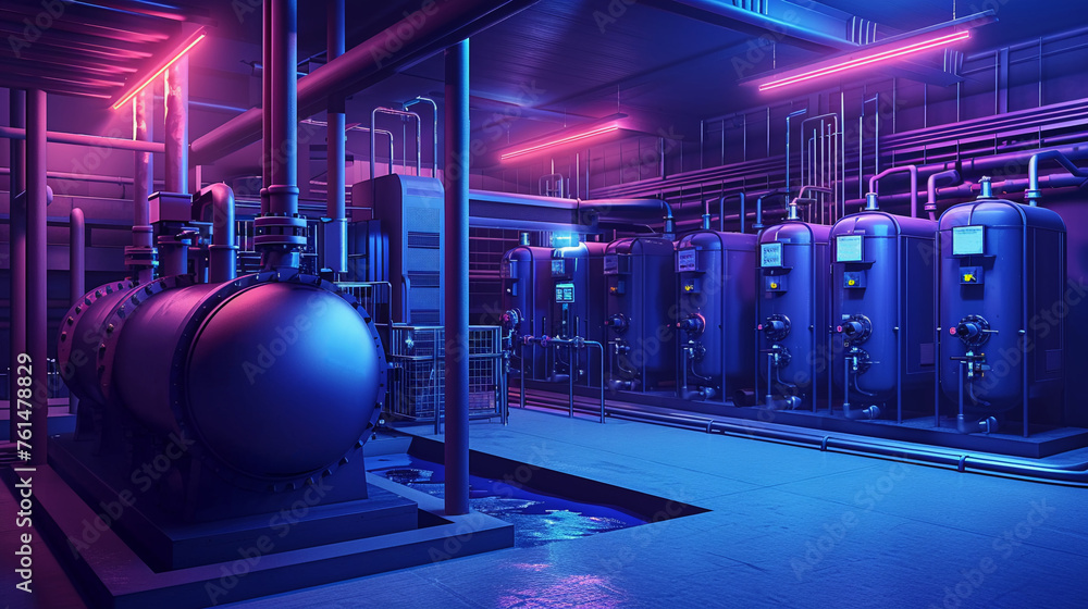 Flocculation Chamber, Sediment Separation, UV Disinfection, Reverse ...