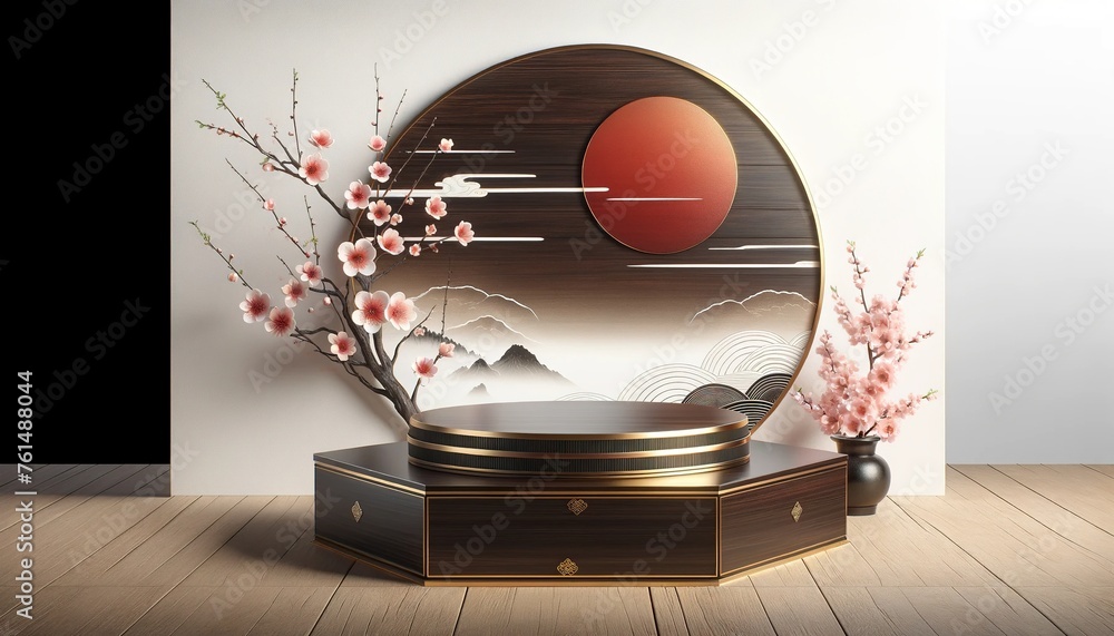 Japanese style display stand Stock Illustration | Adobe Stock