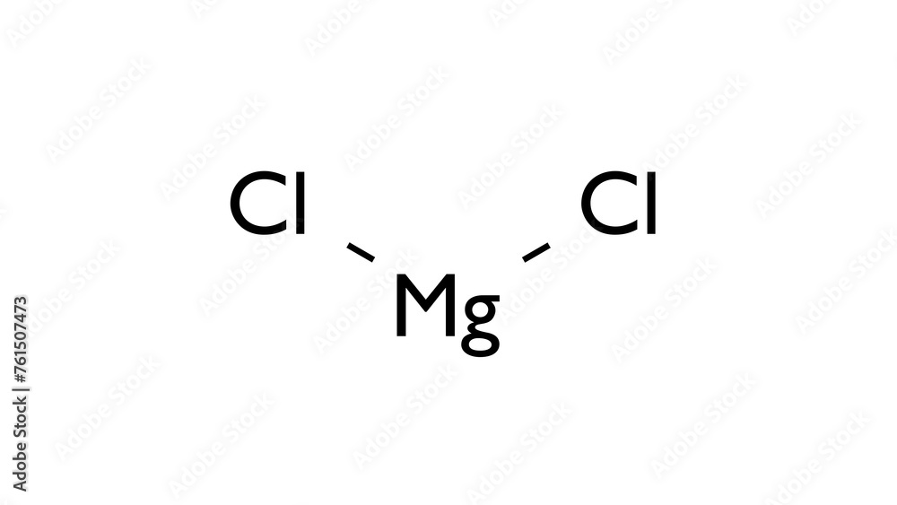 magnesium chloride molecule, structural chemical formula, ball-and ...