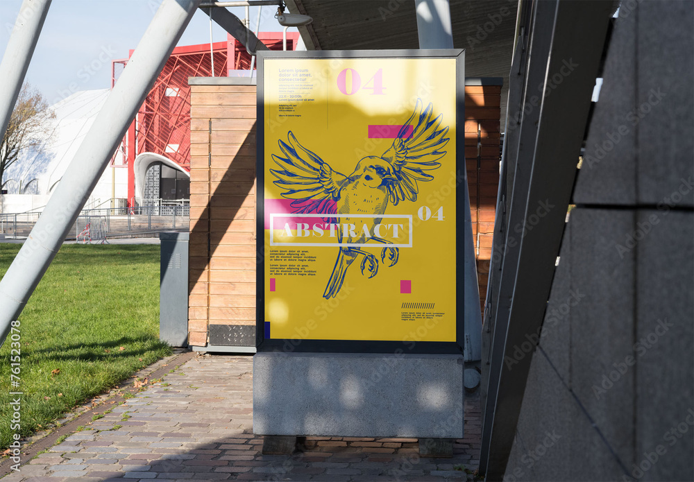 Mockup of customizable vertical freestanding sign Stock Template ...