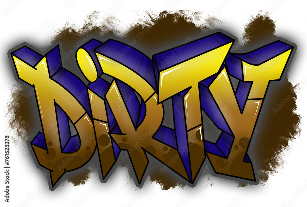 dirty word oldschool letter serif legible graffiti 3d 2d handstyle ...