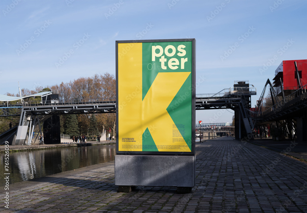 Mockup of customizable vertical advertisement Stock Template | Adobe Stock