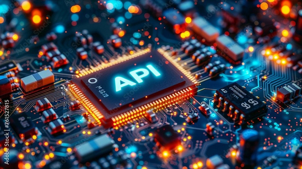 A Close Up View With The Acronym Api Displayed On A Microchip Representing The Concept Of