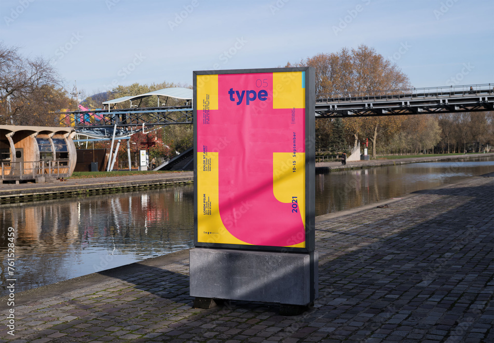 Mockup of customizable vertical advertisement Stock Template | Adobe Stock