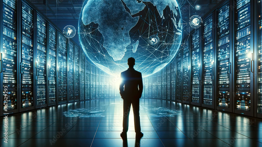 Global Data Nexus - Futuristic Network Operations Center Art for Tech ...