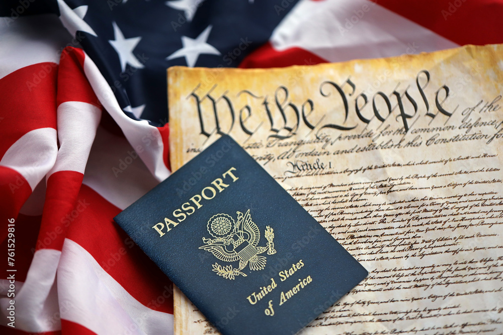 Preamble to the Constitution of the United States with passport and ...