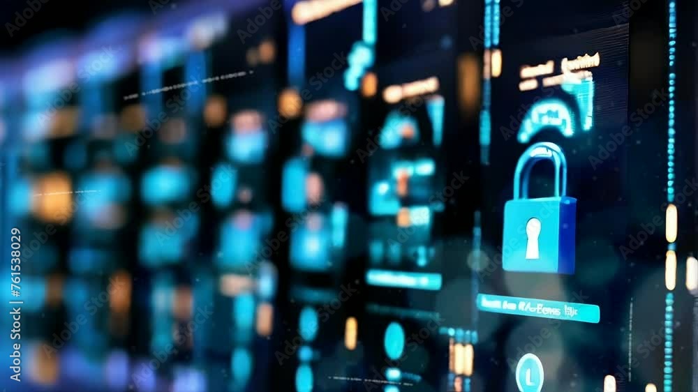 Step into the futuristic server room panels, boasting advanced encryption technology ensuring ...