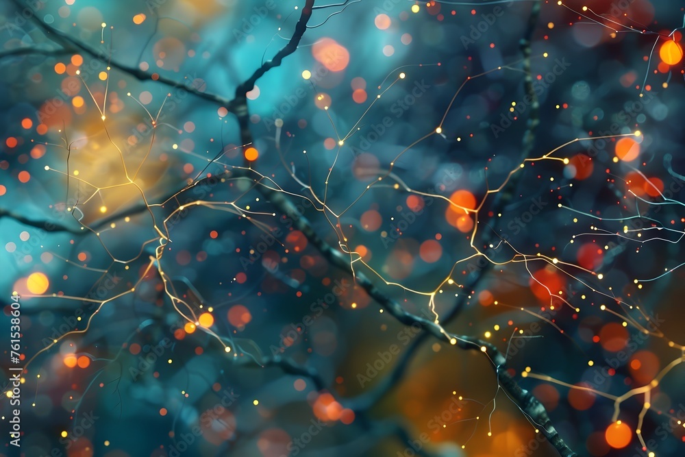 Abstract glowing tree branches with bokeh - Intricate tree branches ...