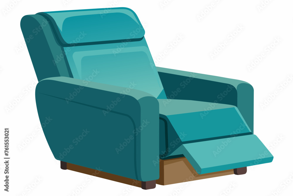 Tranquility recliner, flat style, Isolated on white background Vector ...