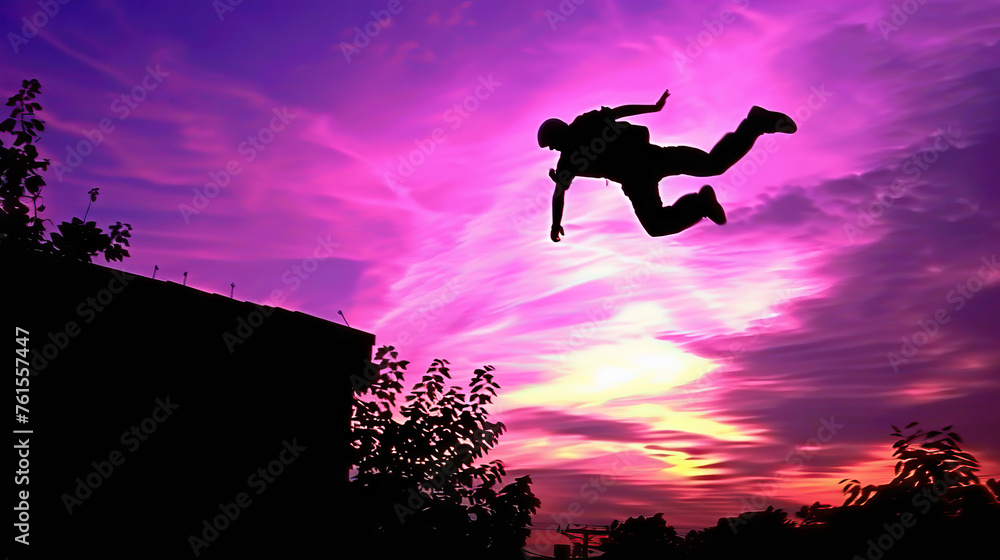 Base Jumping Rush: Leap from Heights in Intense Purple and Midnight ...