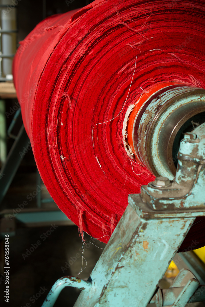 rolls, fabric, textile, red, factory, carrier, large, pallet carrier ...