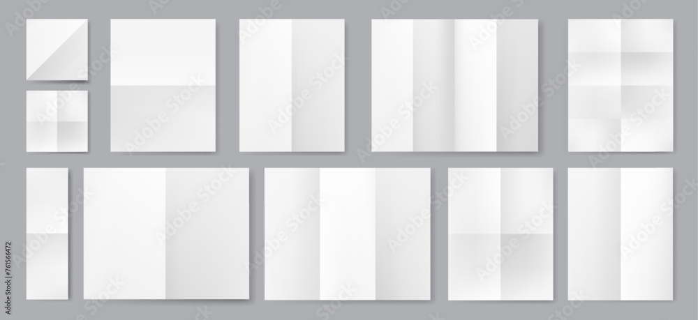 Poster Blank paper pages with realistic folded effect – Wall Art ...
