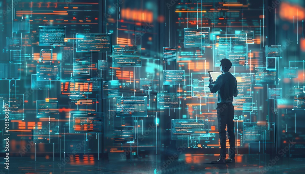 Metadata Tagging and Taxonomy Structures, the concept of digital data organization with an image ...