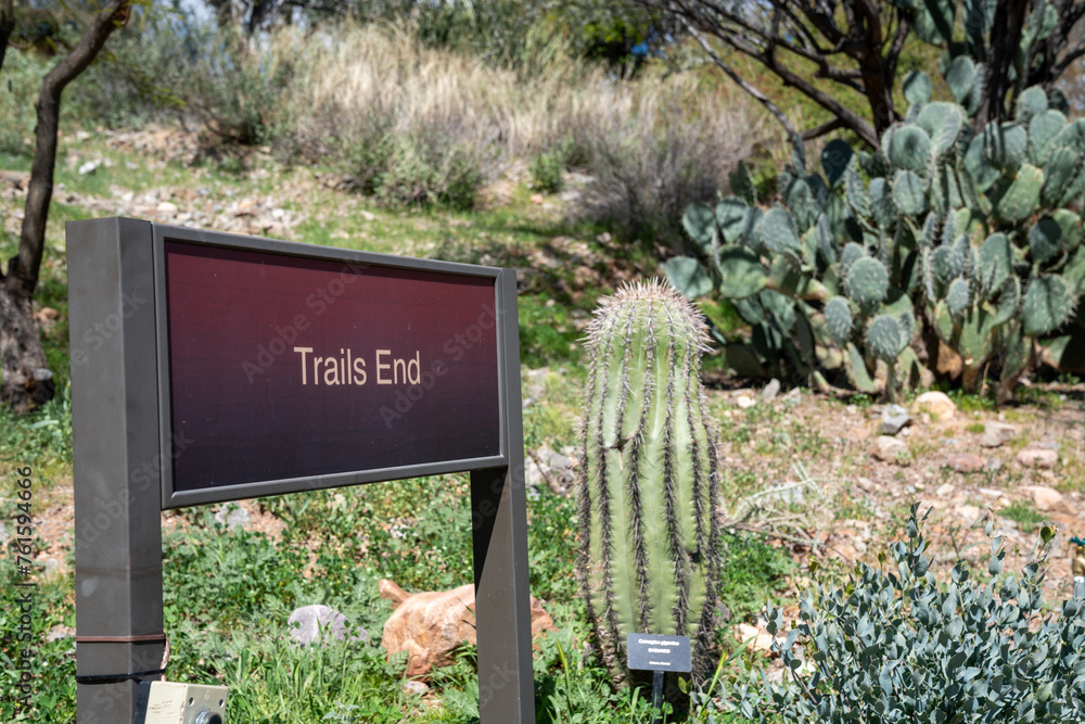 Trails End sign at the Boyce Thompson Arboretum - Superior Arizona ...