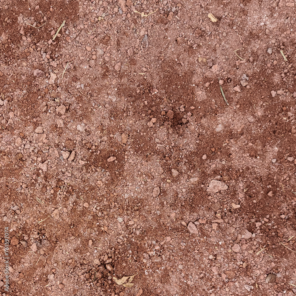 Textura de arena y rocas rojiza de área de construcción para usar en ...