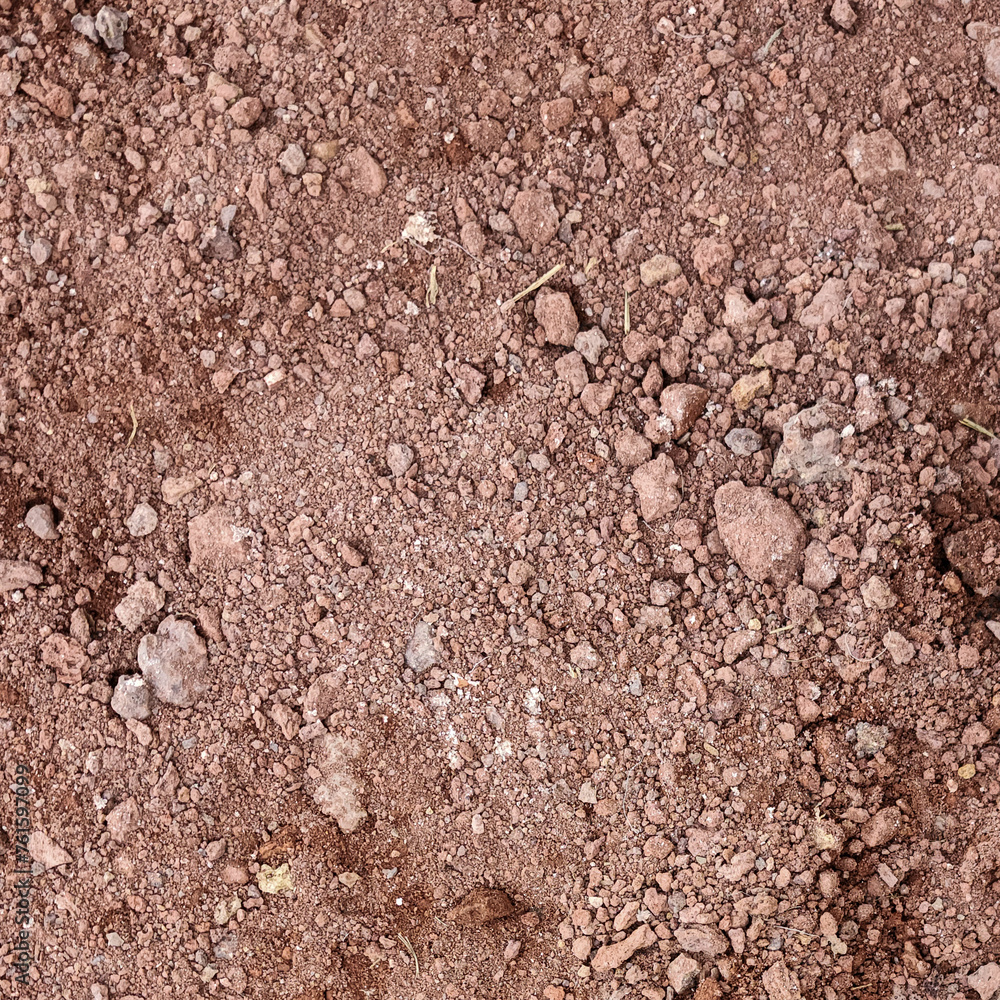 Textura de arena y rocas rojiza de área de construcción para usar en ...