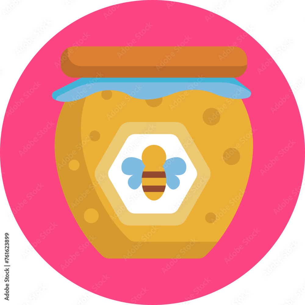Capture the essence of nature's golden treasure with this iconic honey jar symbol, symbolizing ...