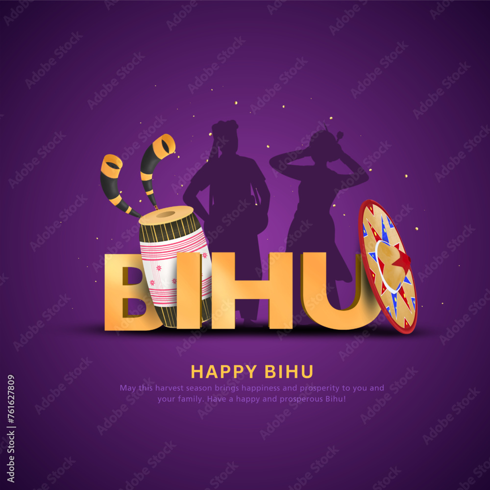 Vecteur Stock Vector design of Couple performing Bihu folk dance of ...