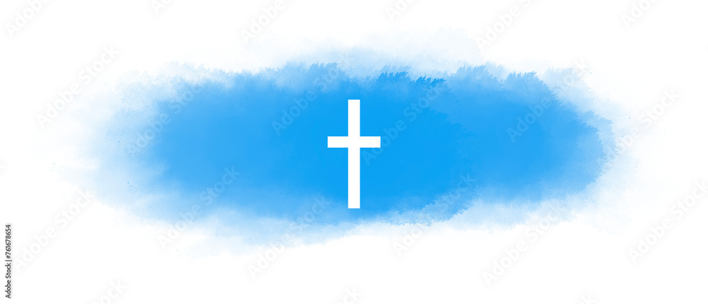 cross on blue background, cross on the sky, Watercolor eps Easter cross ...
