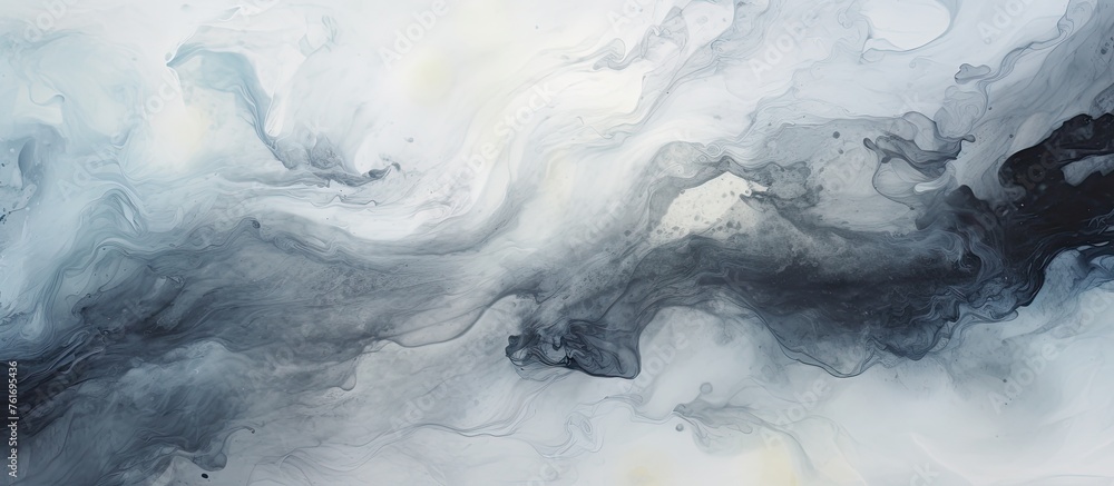 A detailed view of a painting capturing the fluidity and movement of ...