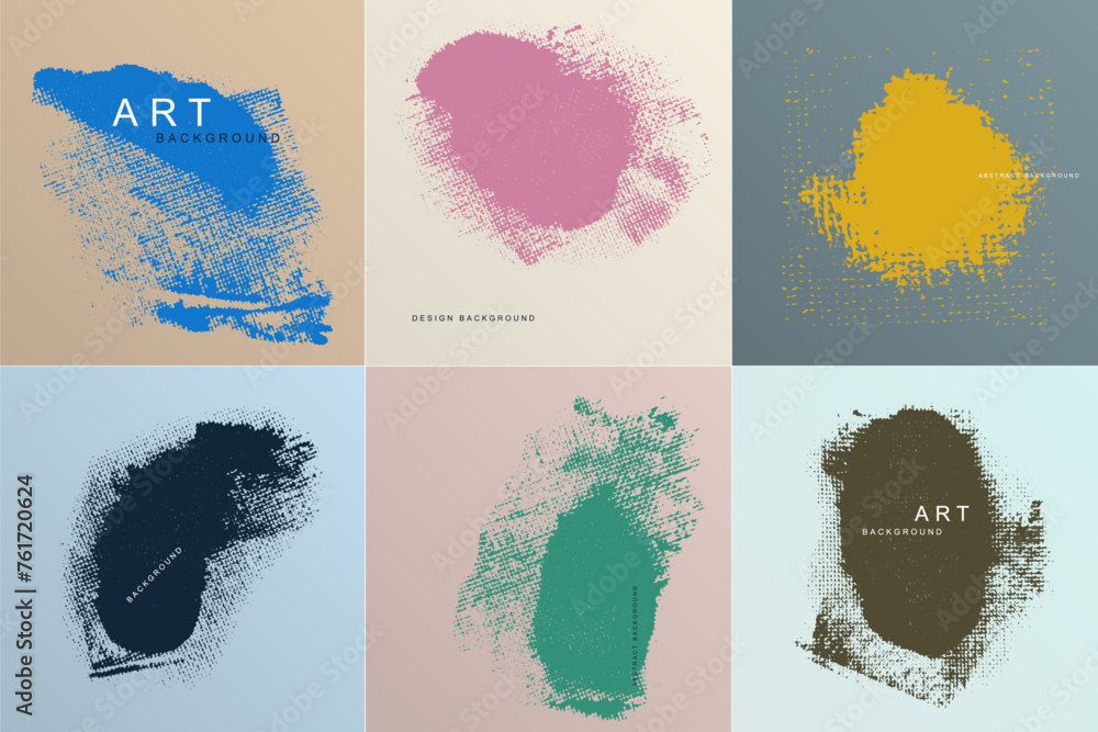 Poster Style posters with halftone texture brush stroke – Wall Art ...