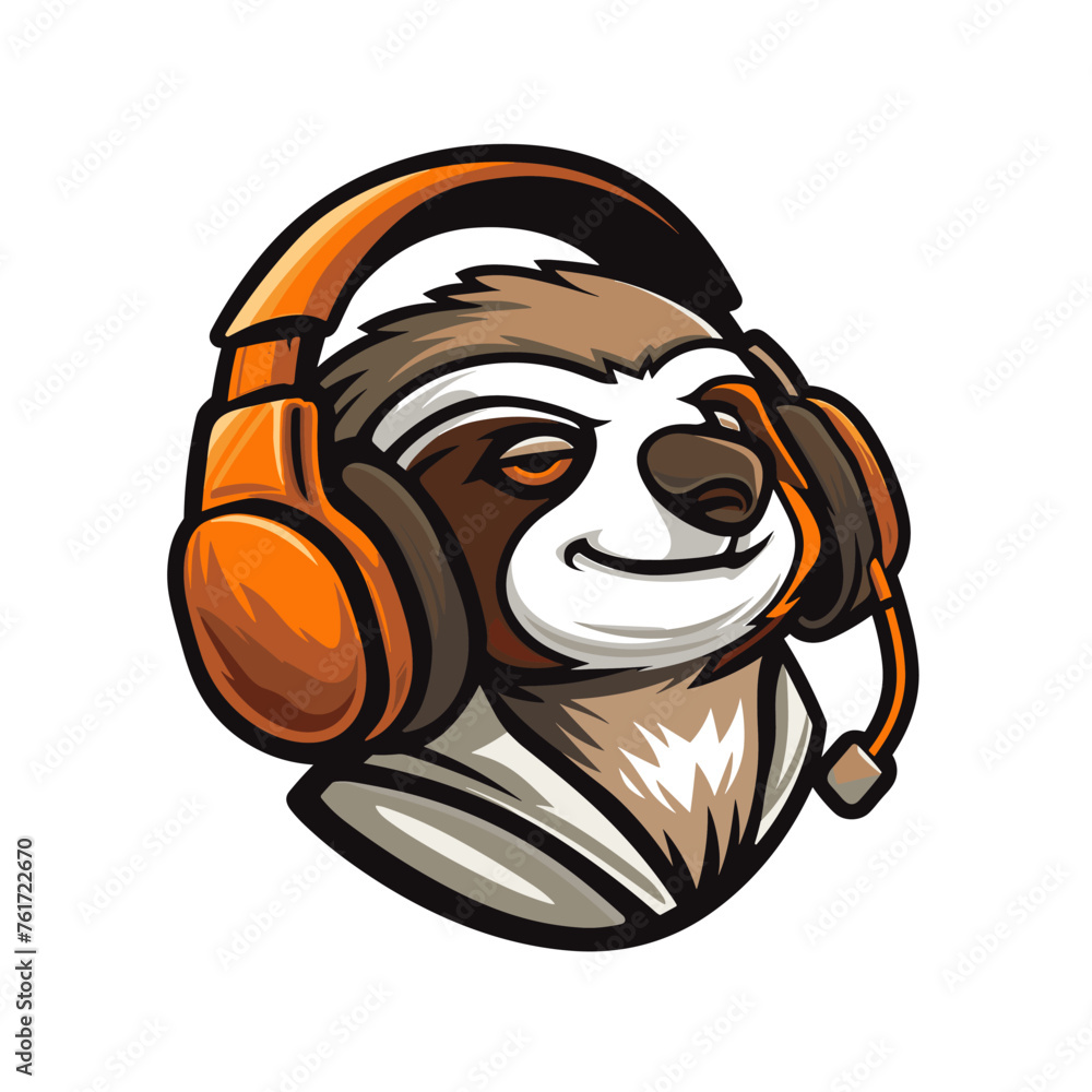 Vector esports logotype sloth on white background, logo sloth, icon ...