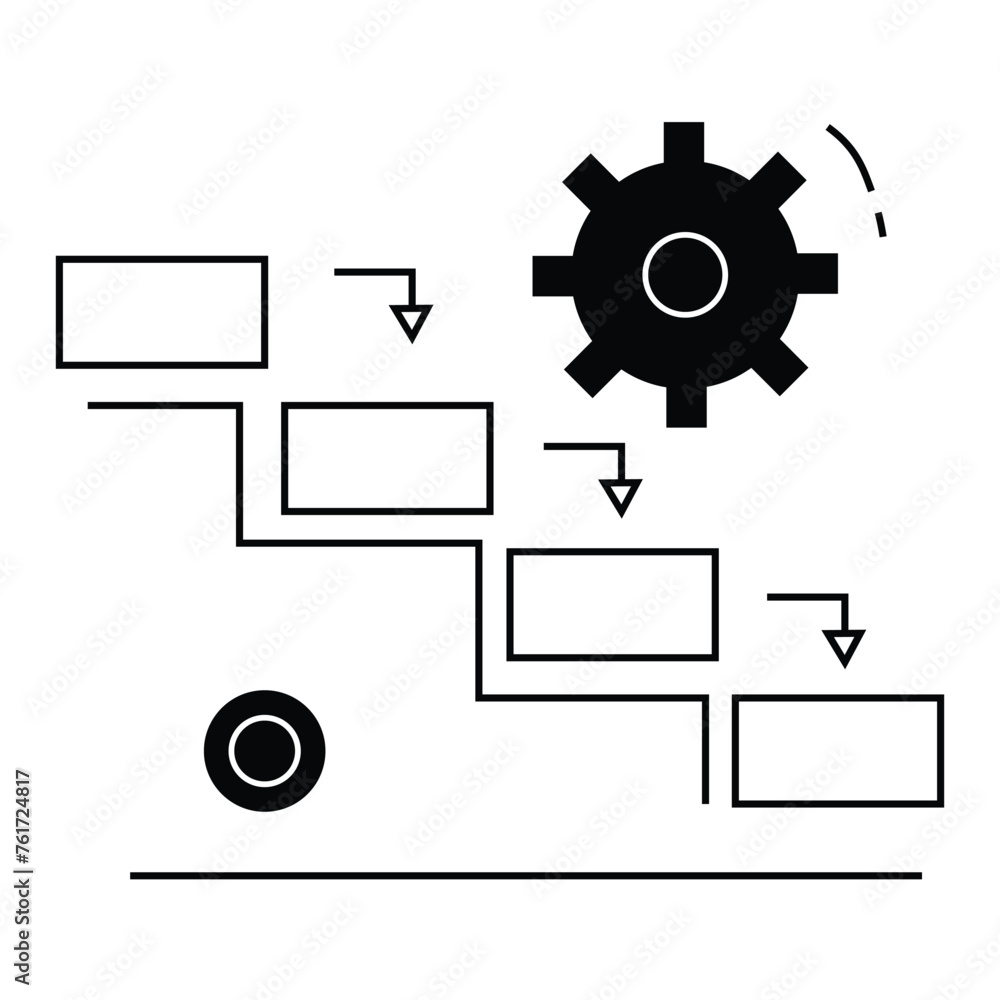 Waterfall Method Illustration. Sequential Project Development Approach ...
