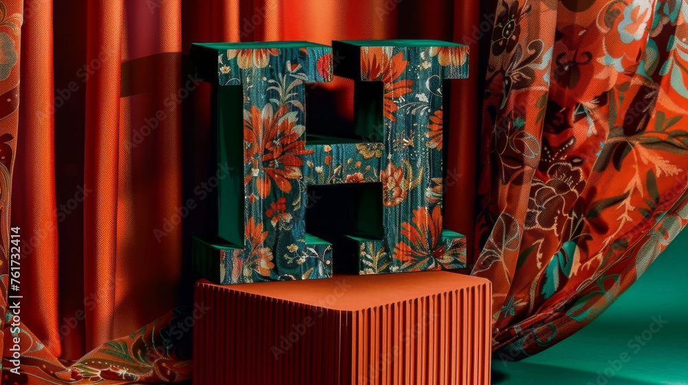 The image features a single colored background with the letter H ...