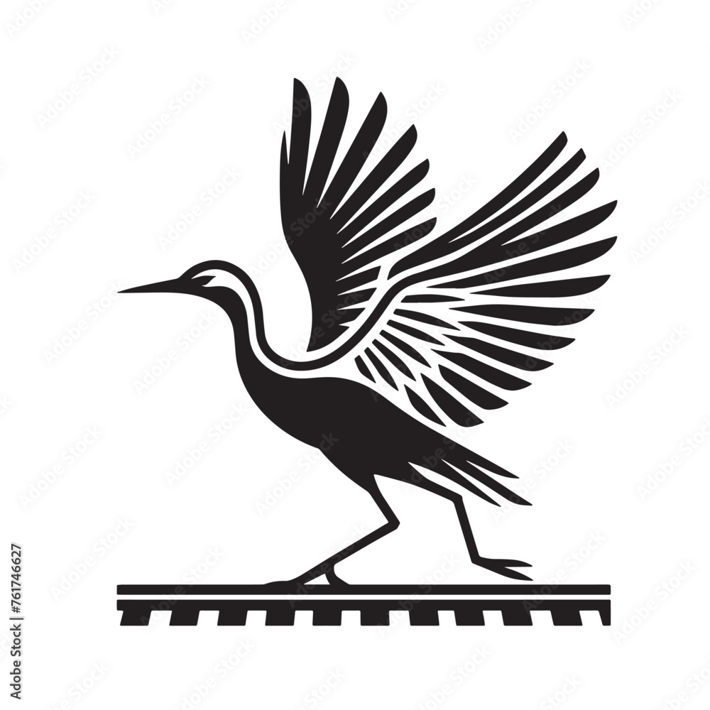 Vetor de Classic King Rail Bird Silhouette Art, Vintage King Rail Bird ...