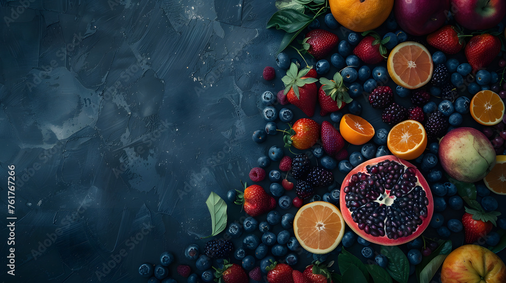 Fruity background, wallpaper full of fruits, berry background Stock ...