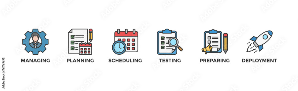 Release management banner web icon vector illustration concept with ... Release management banner web icon vector illustration concept with ...