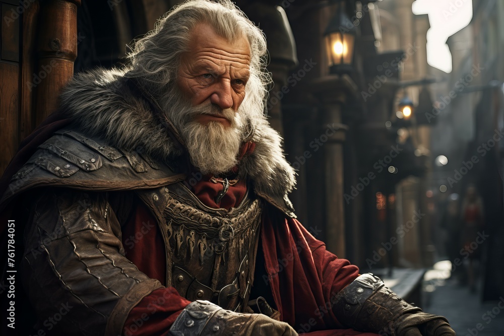 Medieval knight old man. History war. Generate Ai Stock Photo | Adobe Stock