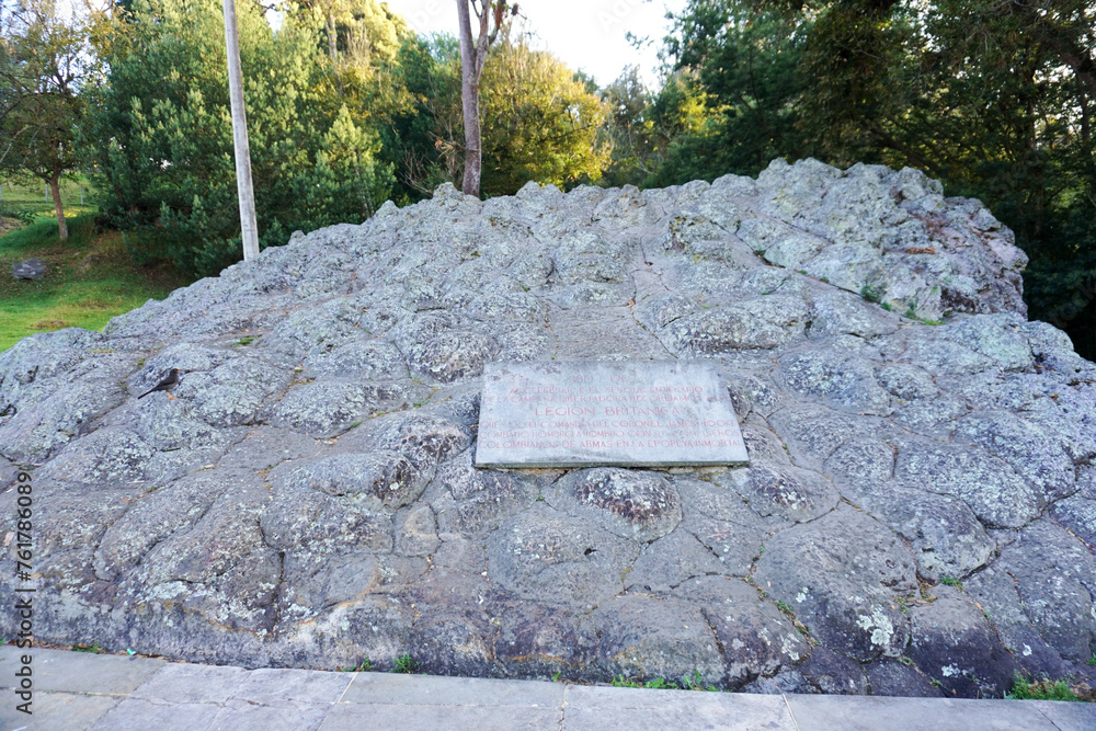 Tunja, Boyacá, Colombia - December 29, 2023: Marble plaque ...