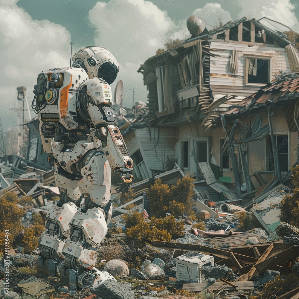 In the aftermath of a devastating landslide a robot emerges from the ...