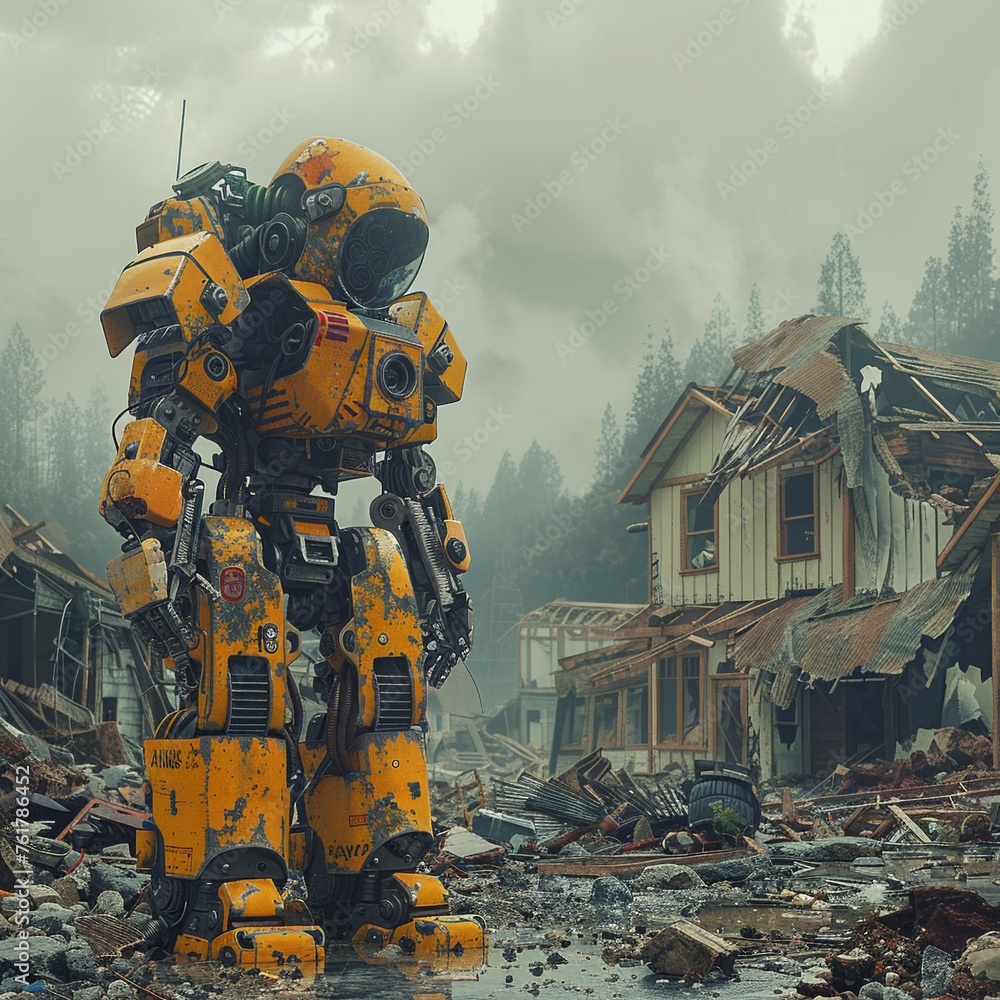 In the aftermath of a devastating landslide a robot emerges from the ...