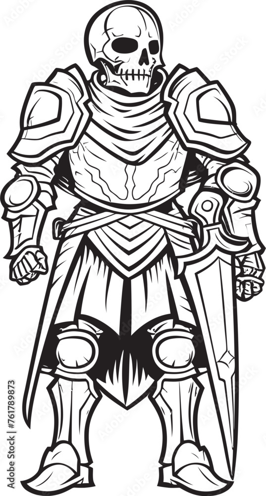 Spectral Champion Skeleton Knight Icon in Black Vector Grim Paladin ...