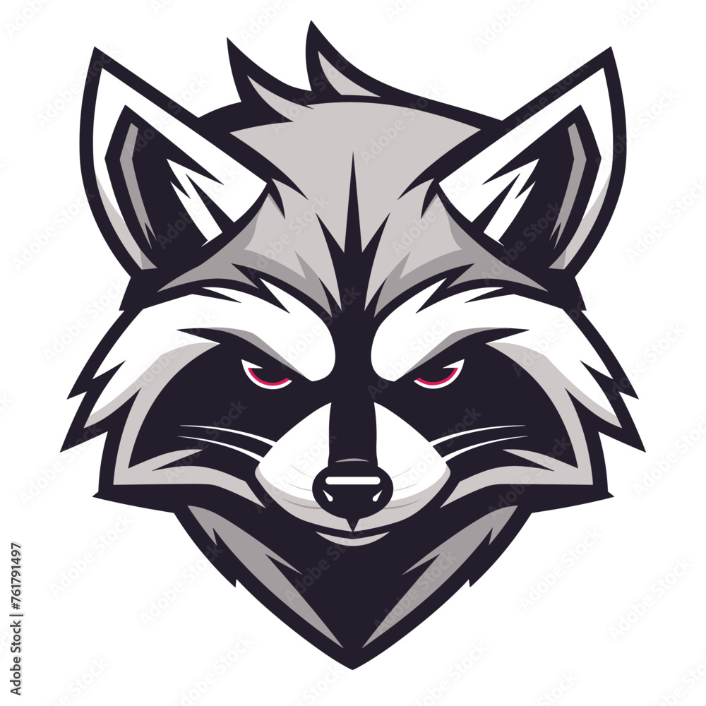 Vector esports logotype raccoon on white background, logo raccoon, icon ...