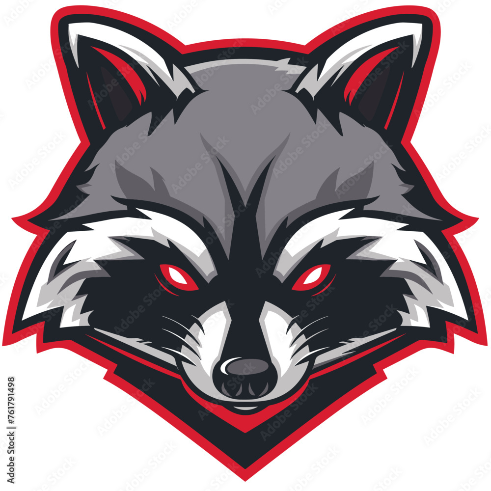 Vector esports logotype raccoon on white background, logo raccoon, icon ...