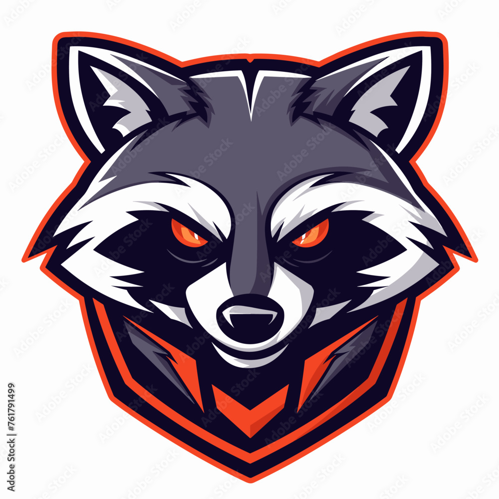 Vector esports logotype raccoon on white background, logo raccoon, icon ...